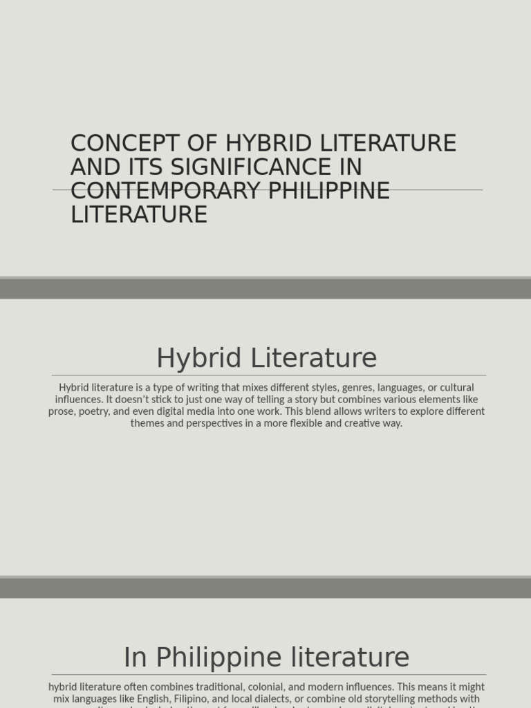 Concept of Hybrid Literature and Its Significance in | PDF ...