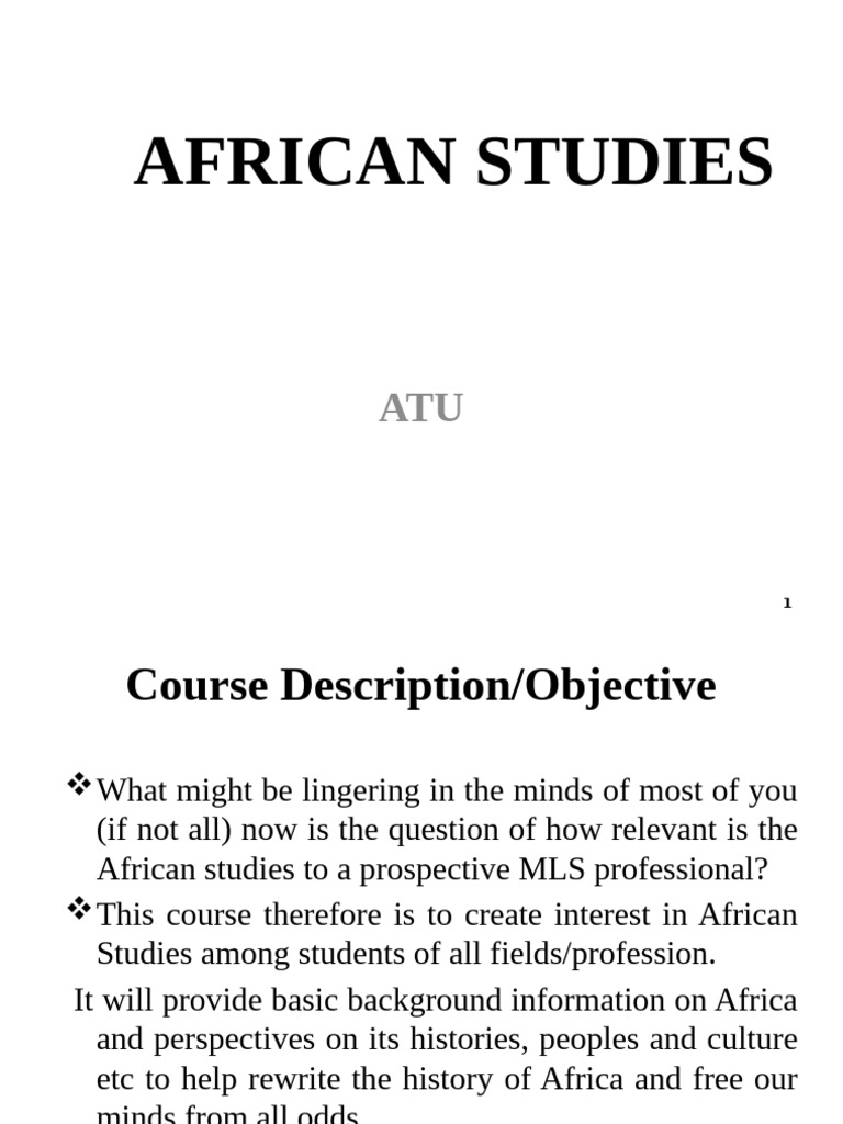 Atu 1a African Studies 2024 | PDF | Africa | Coffee