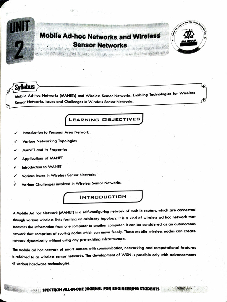 wsn unit 2 | PDF | Wireless Ad Hoc Network | Network Topology