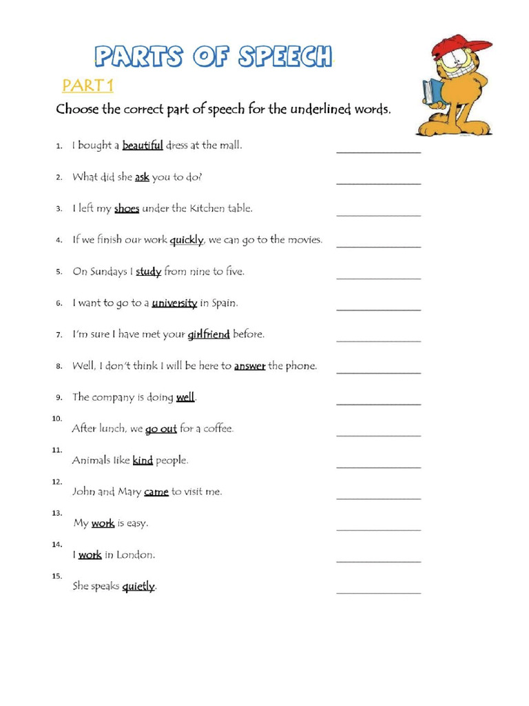 Latihan Soal Parts of Speech | PDF