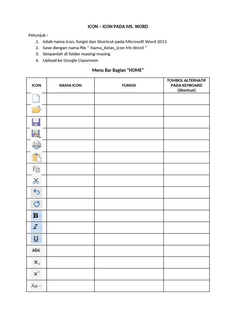 Ikon dan Fungsi di MS Word 2013 | PDF