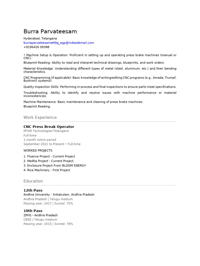 Resume Burr A Parva Tee Sam | PDF