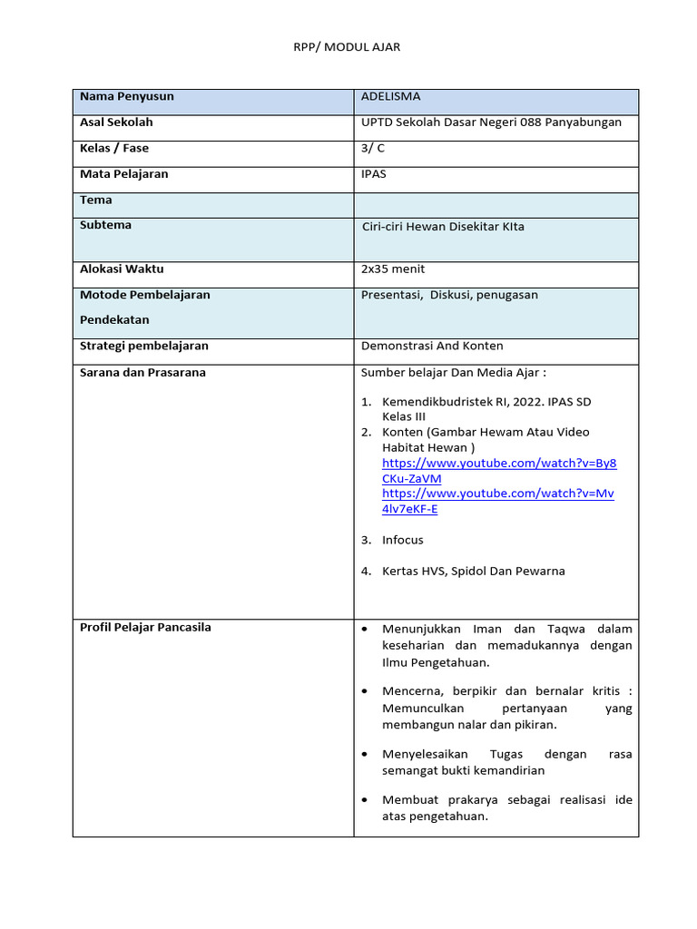 Modul Ajar IPAS | PDF