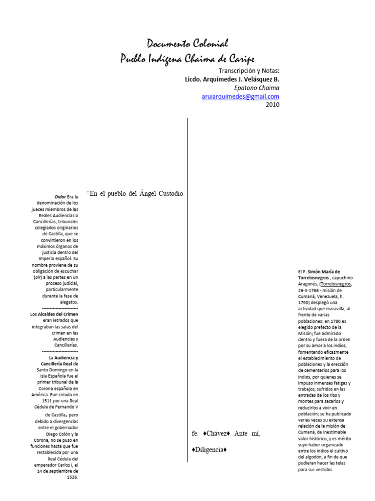 Documento Colonial Transcripcion-Notas | PDF