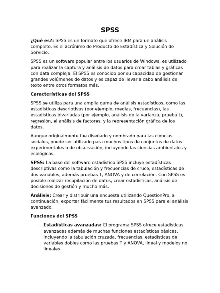 SPSS | PDF | Spss | Estadísticas