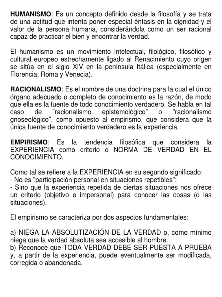 HUMANISMO | PDF | Realismo filosófico | Verdad