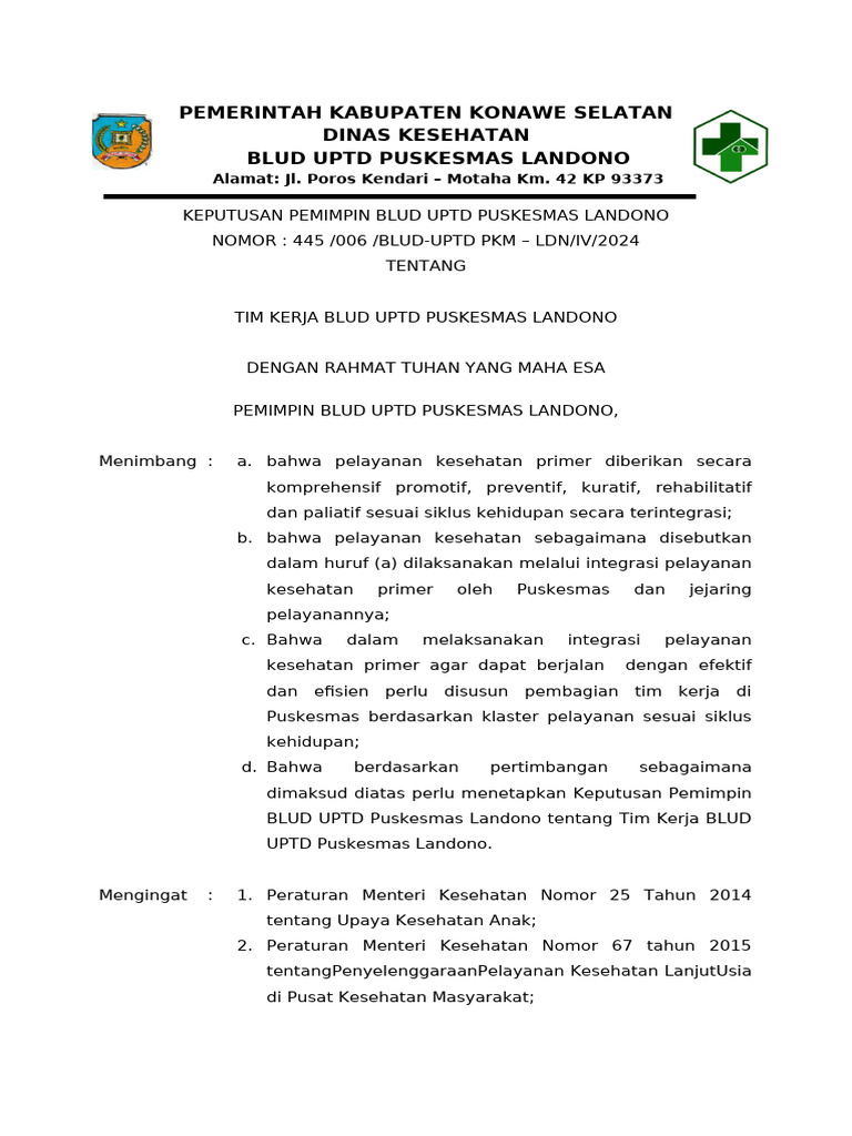 SK Tim Ilp Puskesmas | PDF