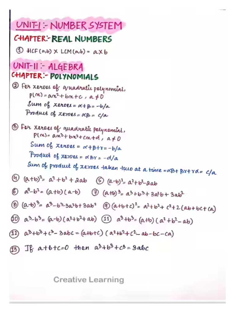 10th Class Math All Formula | PDF