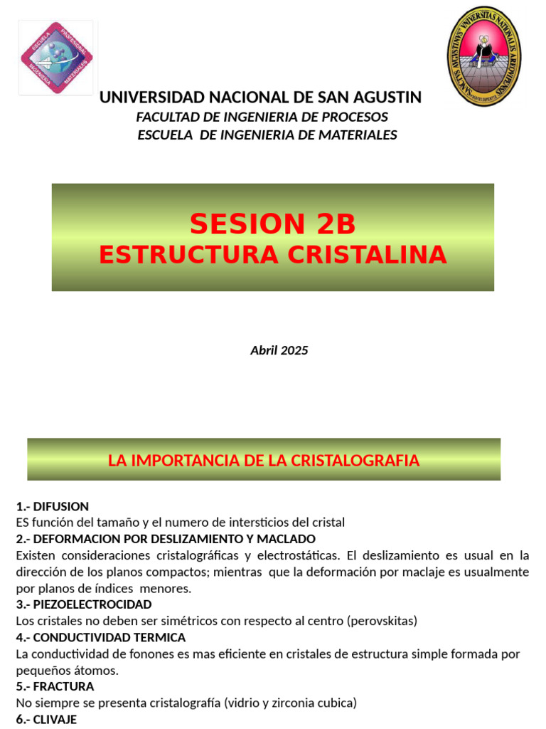 SESION 2A Rgae Ge Aergrg Aergq G e Ragerager G A | PDF | Cristalografía ...