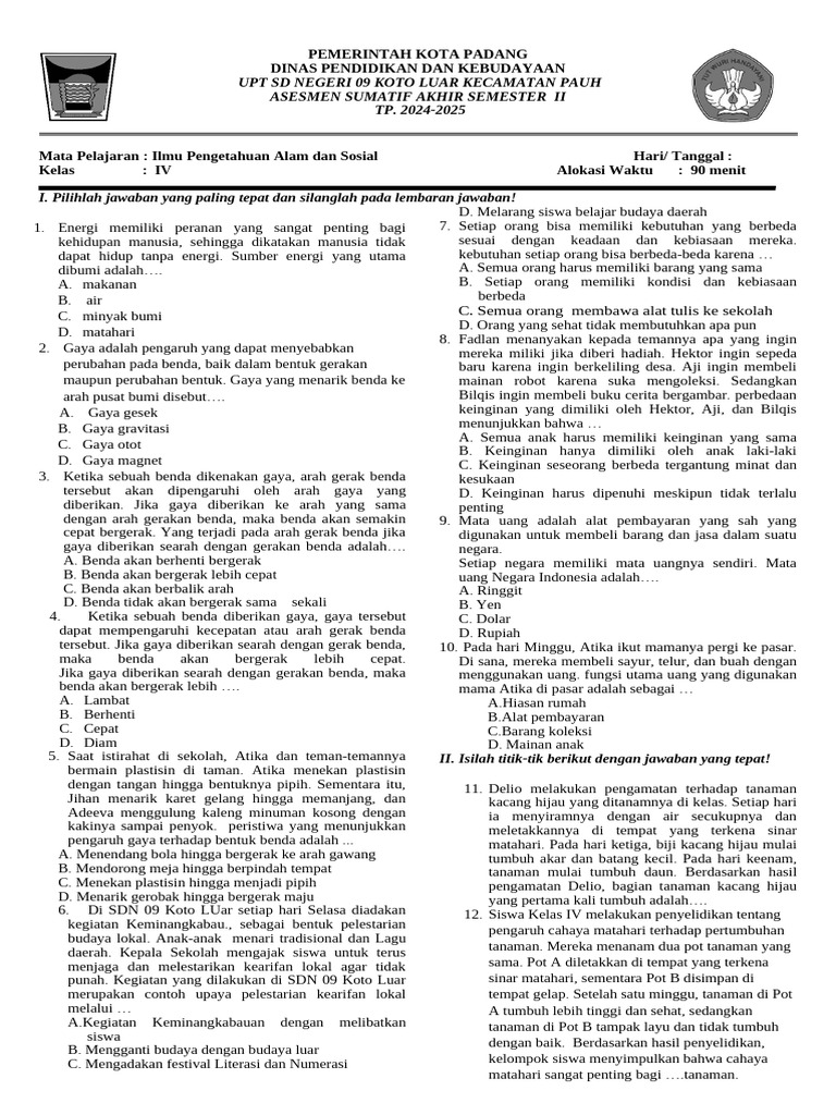 Soal Asas Ii Ipas 2025 | PDF