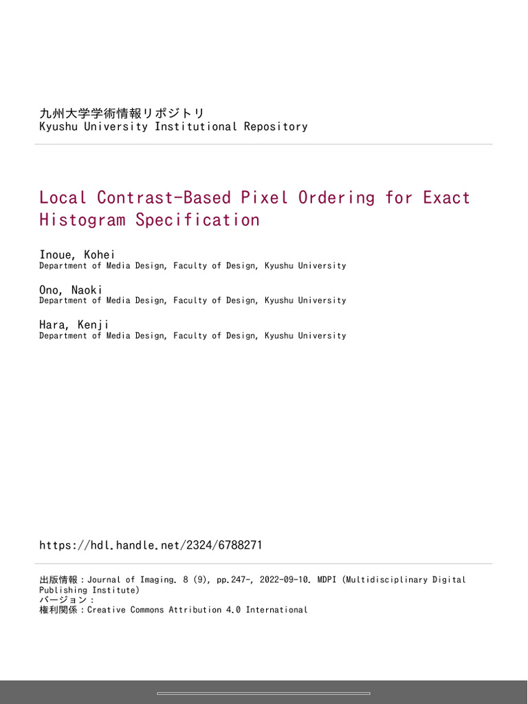''001 Local Contrast-Based Pixel Ordering For Exact | PDF | Function ...