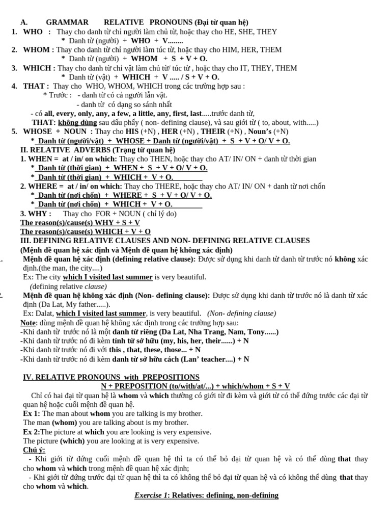 Relative Clauses | PDF | Grammar | Linguistics