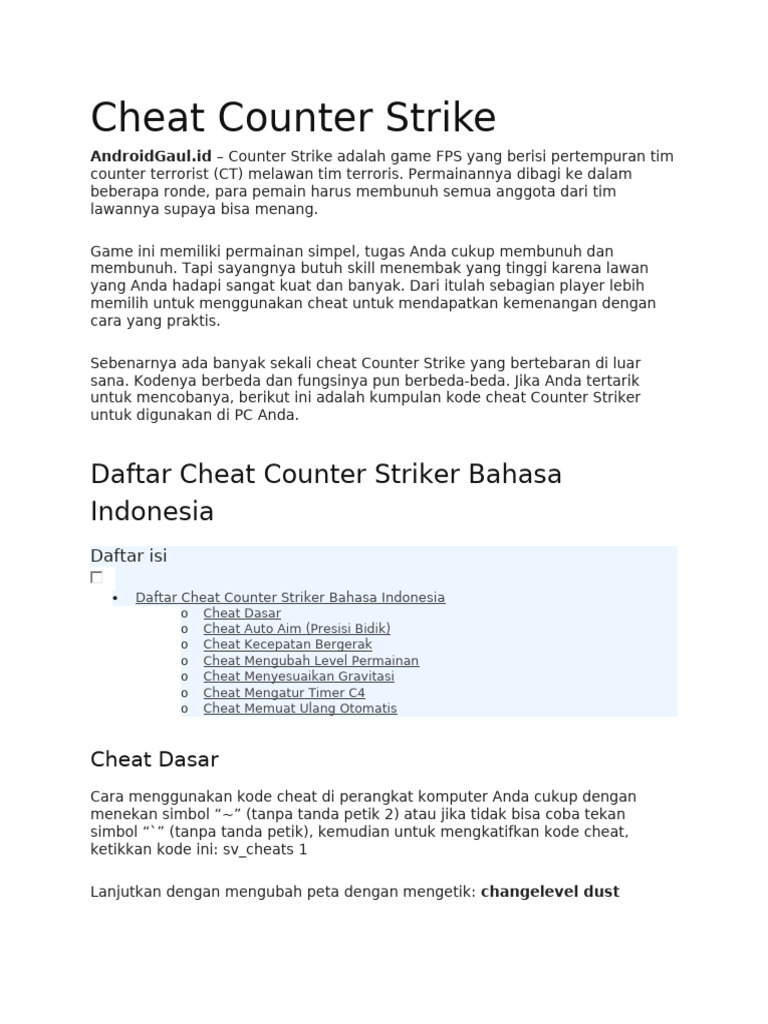 Kumpulan Cheat Counter Strike 1.6 | PDF