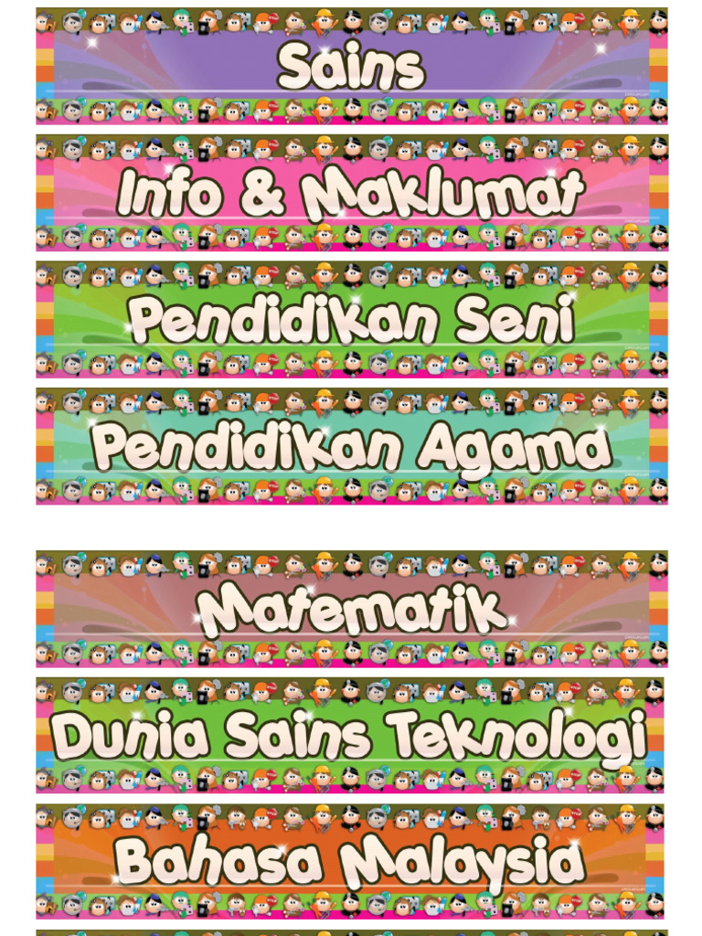 Label Sudut Matapelajaran | PDF