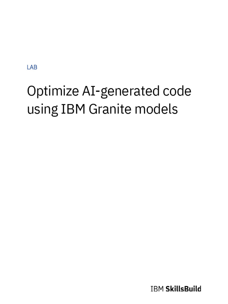 Optimize Code with IBM Granite Models | PDF | Python (Programming ...