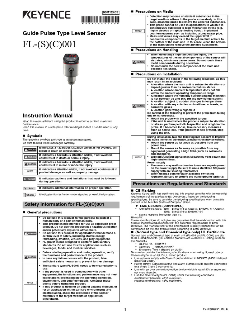FL-001 Level Sensor Manual | PDF | Pipe (Fluid Conveyance)