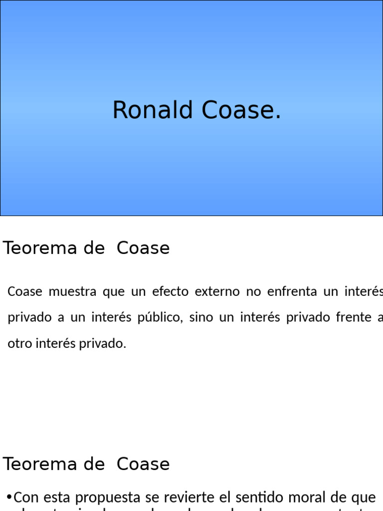 Teorema de Coase | PDF | Exterioridad | Contaminación