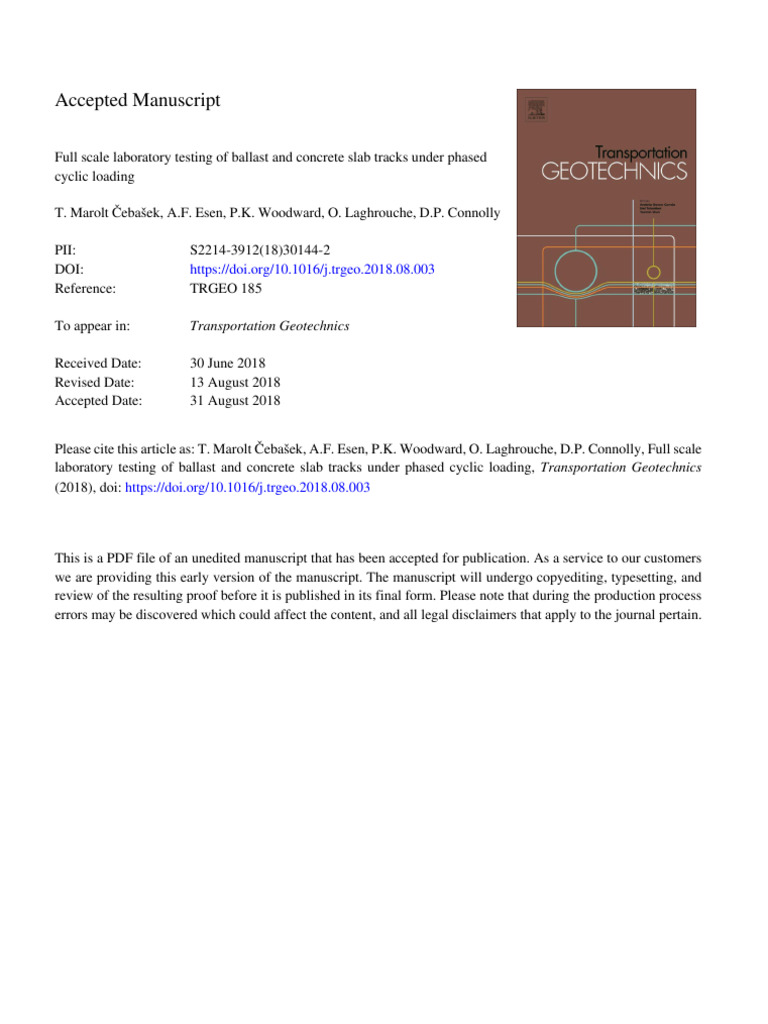 Ballast vs. Concrete Slab Track Testing | PDF | Stress (Mechanics ...