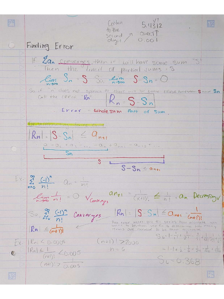Finding Error Notes | PDF