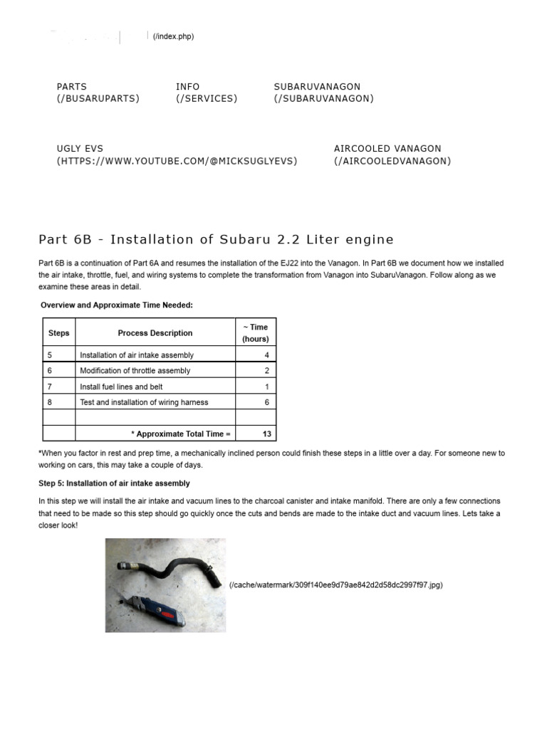 6B. Install Subaru Engine | PDF | Throttle | Vehicles