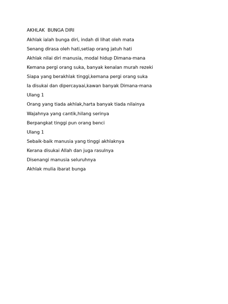 AKHLAK BUNGA DIRI | PDF