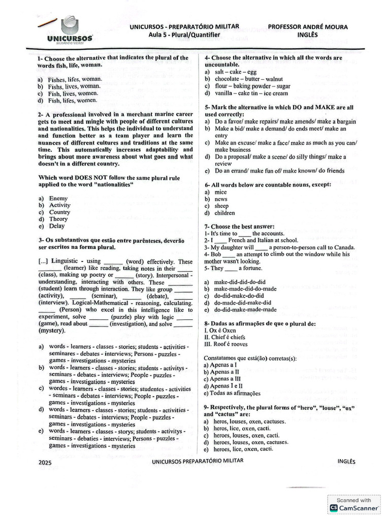 Plurals e Quantifiers | PDF