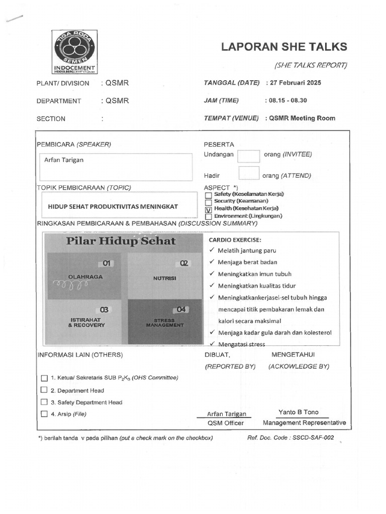 SHETALK - Attchment1 - Lap. SHE Talks QSMR TGL 27 Feb 2025 | PDF