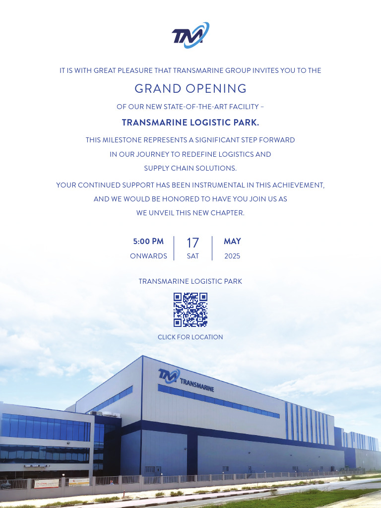 Transmarine Logistic Park Opening Invitation | PDF