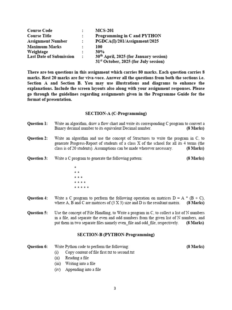 MCS-201 2025 PGDCA New GSPH@9891268050 | PDF | Computer Programming | Mathematics