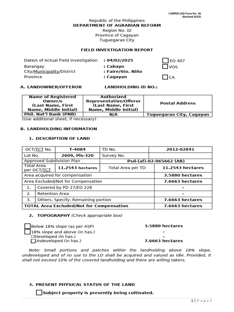 Revised 2022 Consolidated - FIR PNB T 4084 | PDF | Irrigation | Agriculture