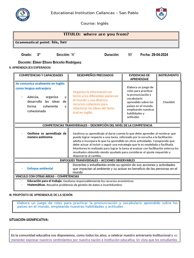Lesson Observed 1 | PDF | Aprendizaje | Maestros