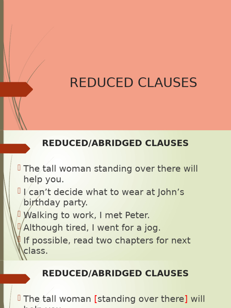 Unit 2 Reduced Clauses | PDF
