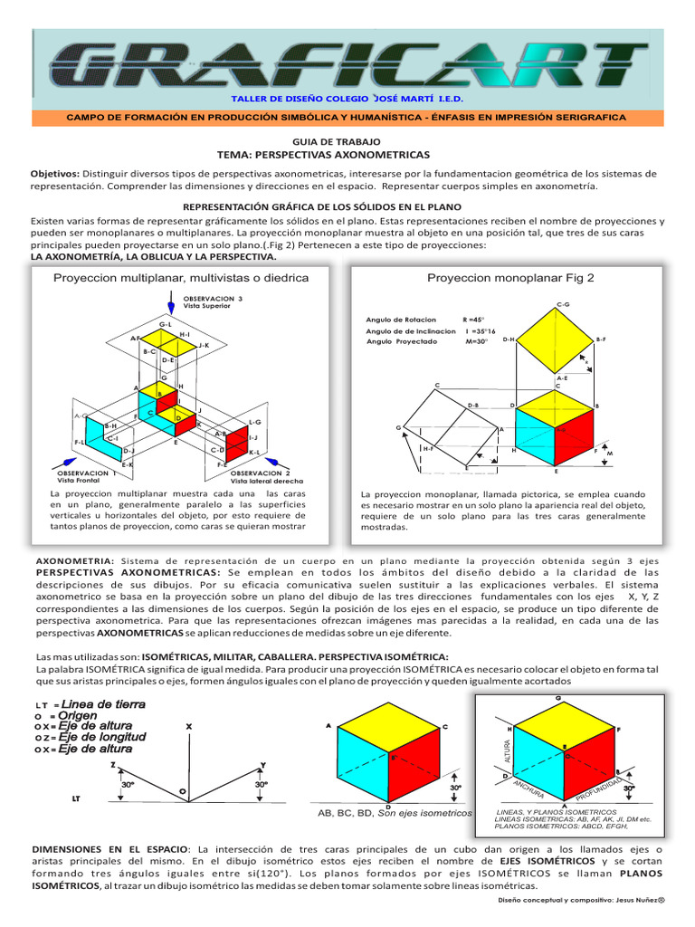 13 Perspectiva Axonometrica | PDF | Perspectiva (Gráfica) | Geometría ...