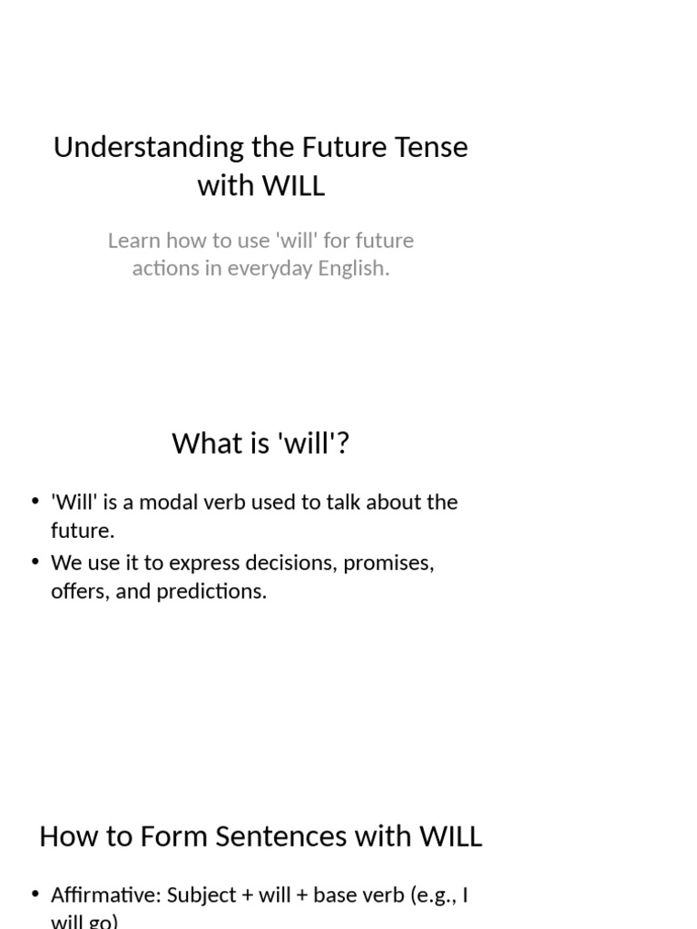 Will Tense Presentation | PDF