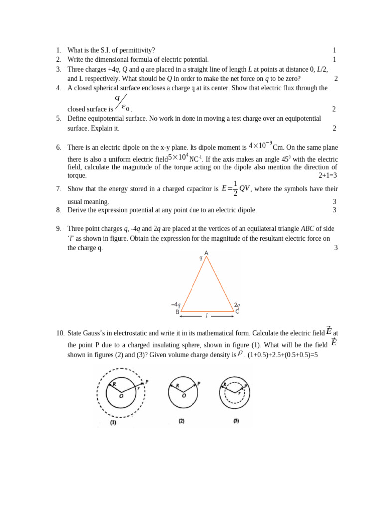 1 UT 2nd Year Physics 2023 | PDF | Physical Quantities | Electromagnetism