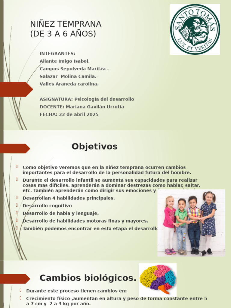 Niñez Temprana de 3 a 6 Años.carolina Valles | PDF | Pensamiento | Adultos