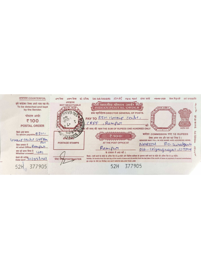 Postal Order | PDF