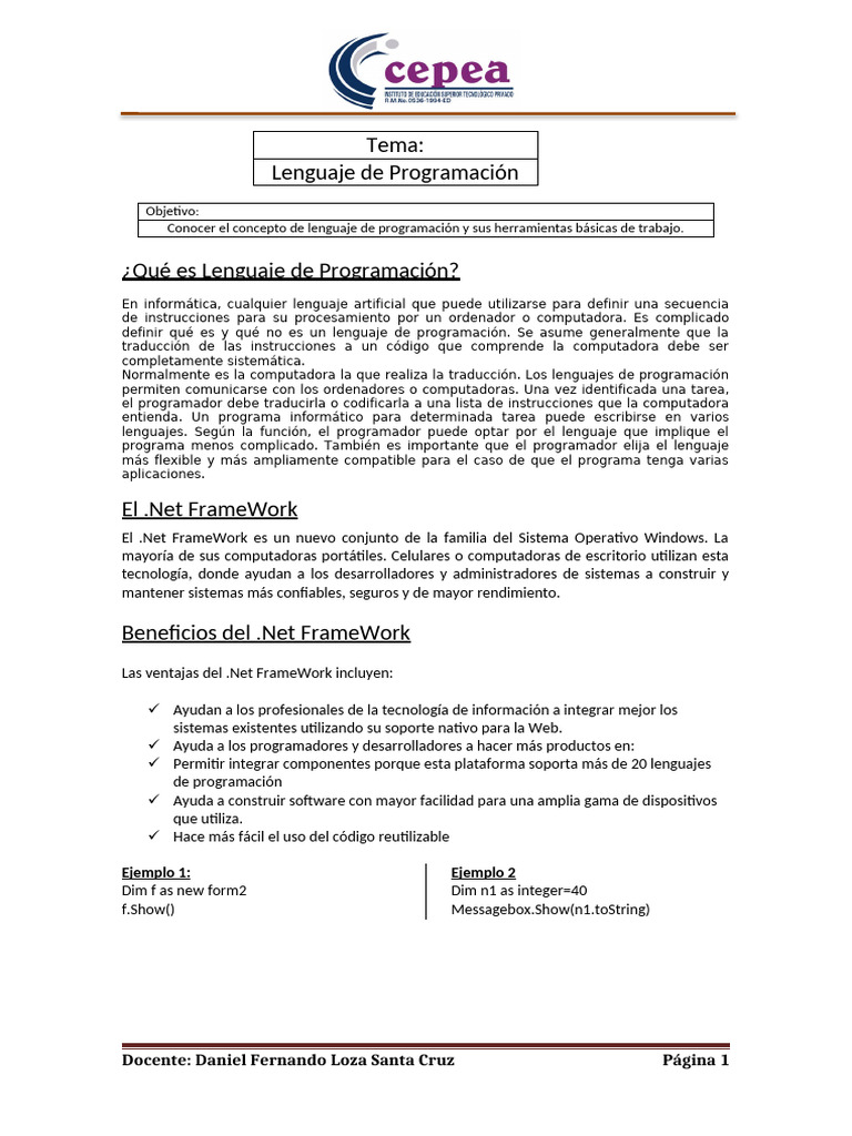 Semana 01 | PDF | .NET Framework | Programación de computadoras