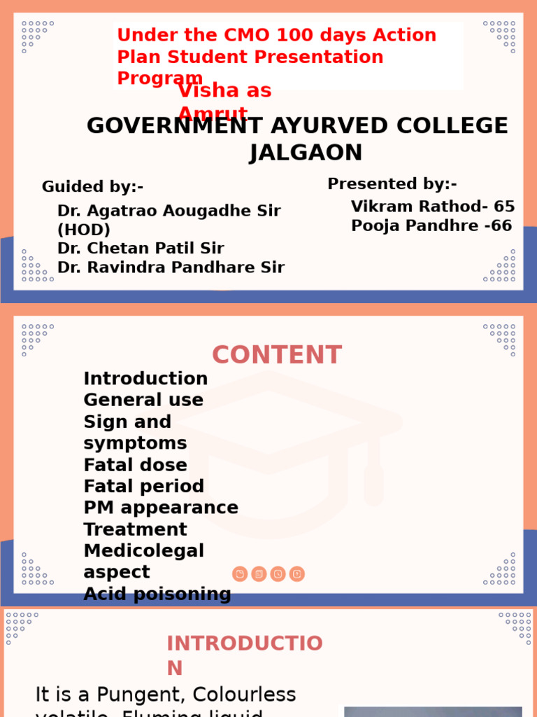 Acid Poisoning: Symptoms and Treatment | PDF | Hydrochloric Acid | Vomiting
