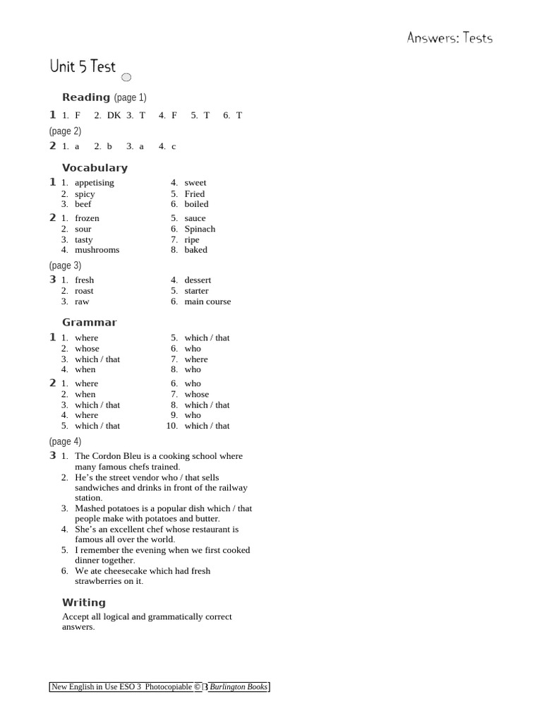 NewEngInUse3 UT5 Level1 AK | PDF