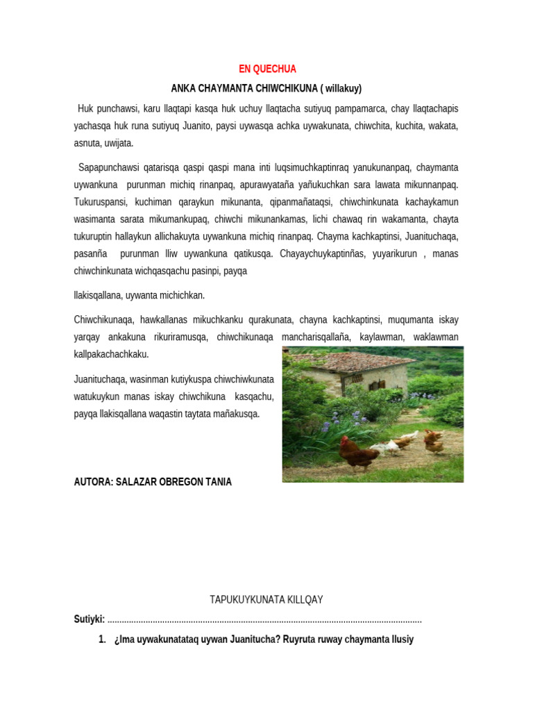10 Cuentos en Quechua - Eib 17 | PDF