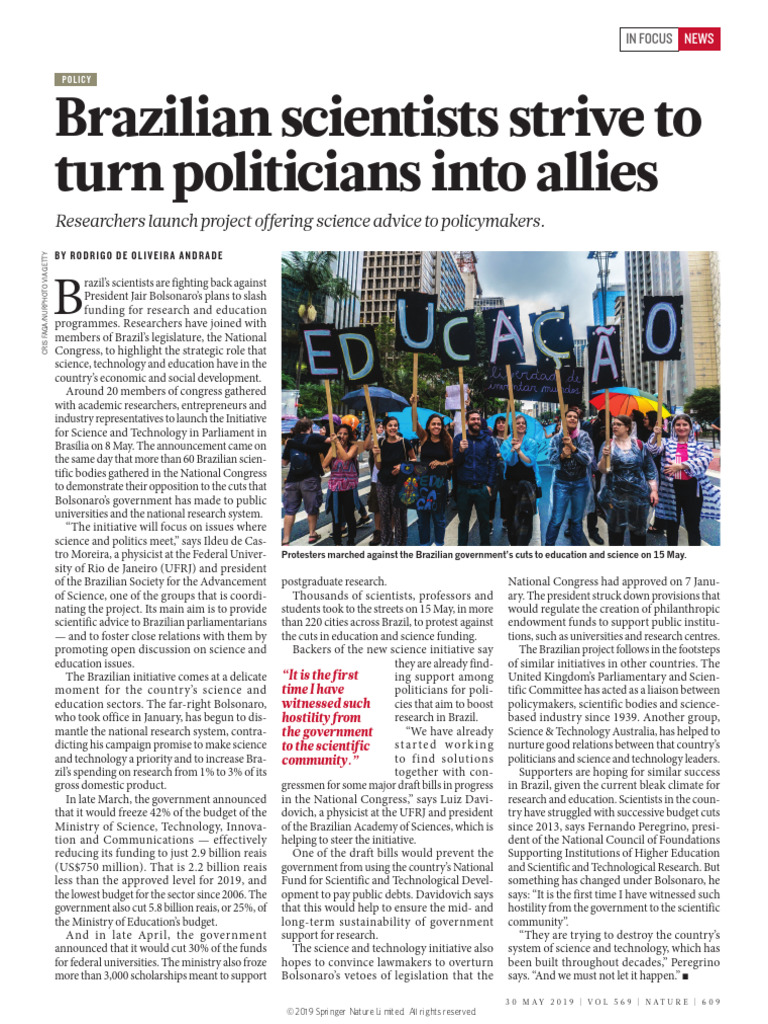 Brazilian Scientists Strive To Turn Politicians Into Allies | PDF | Brazil
