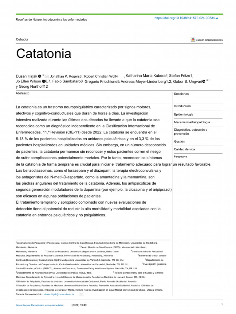 Catatonia 2024 2 | PDF | Esquizofrenia | Antipsicótico