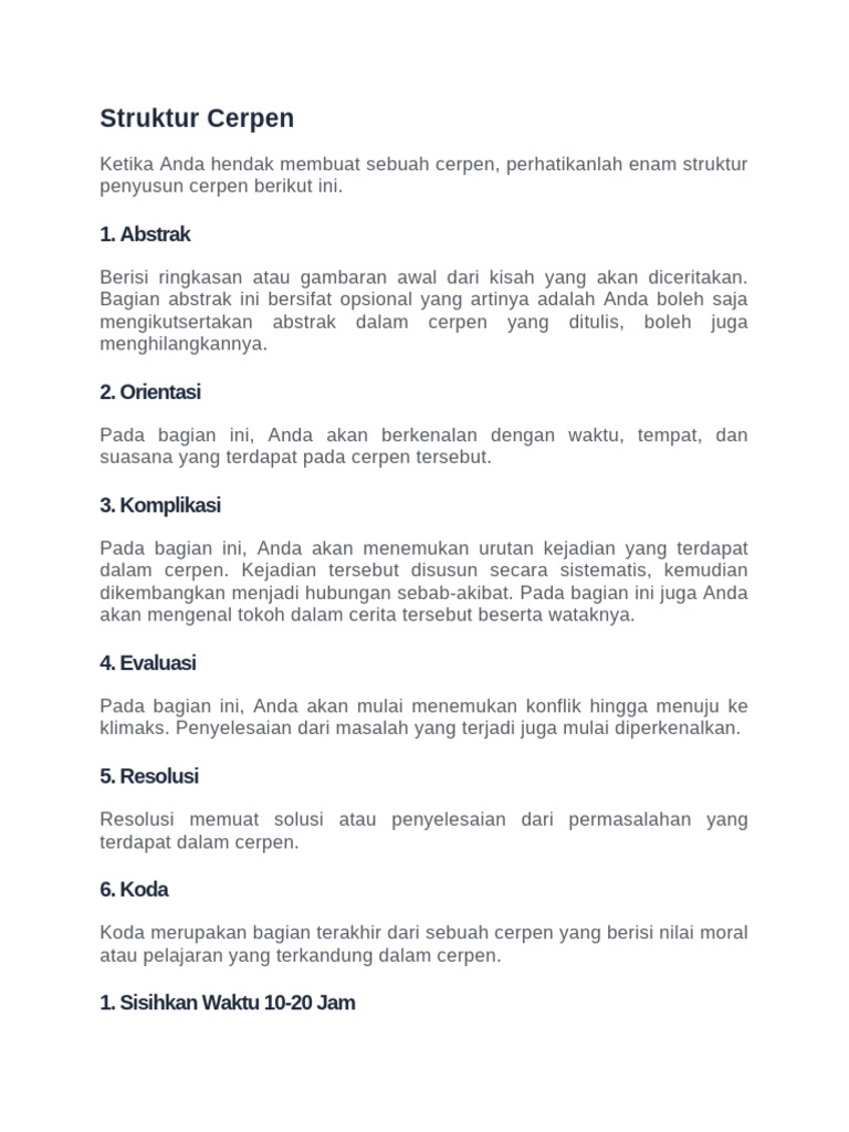 Struktur Cerpen | PDF