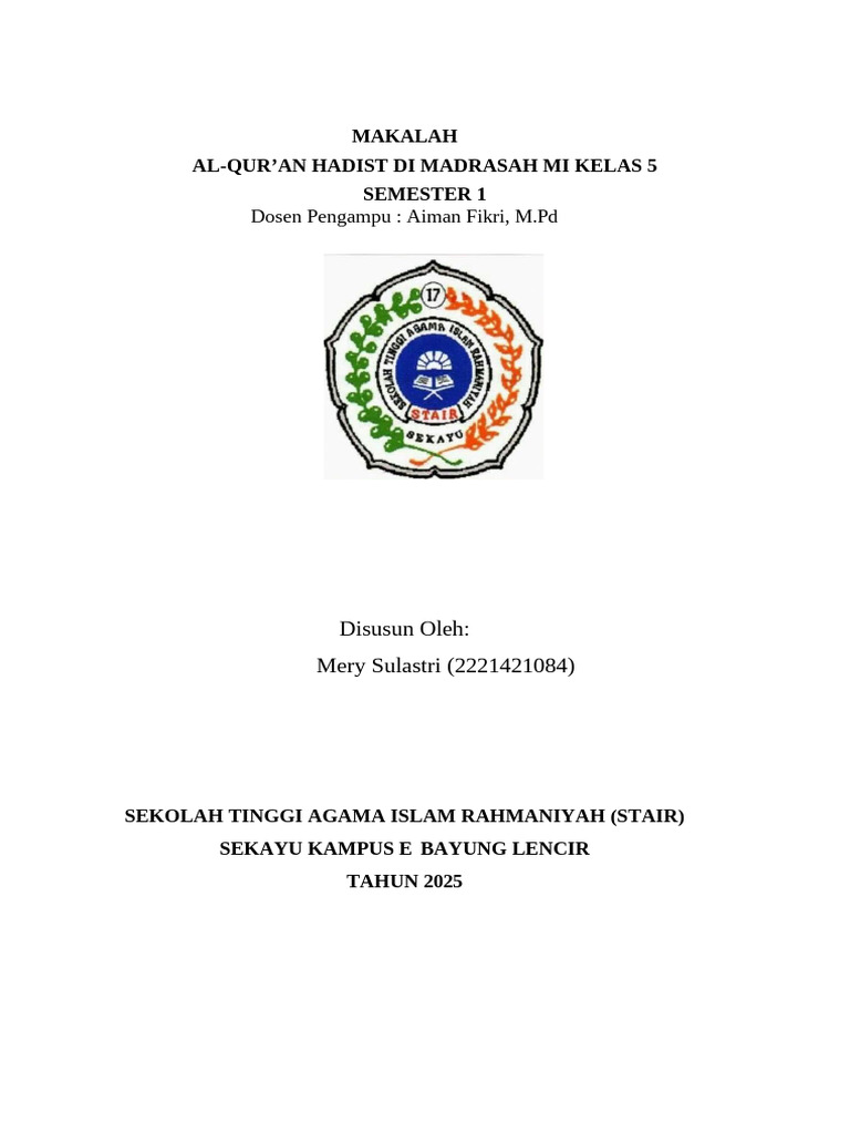Makalah Mery Pak Aiman 2025 | PDF