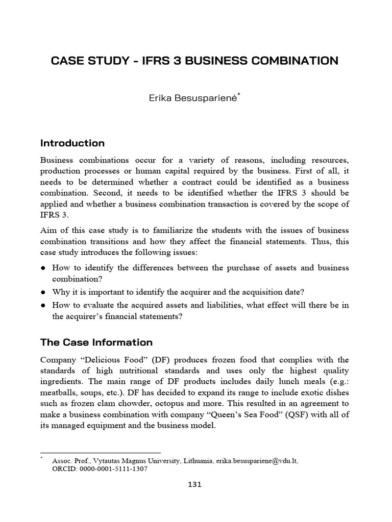 IFRS 3 Business Combination Case Study | PDF | Fair Value | Equity ...
