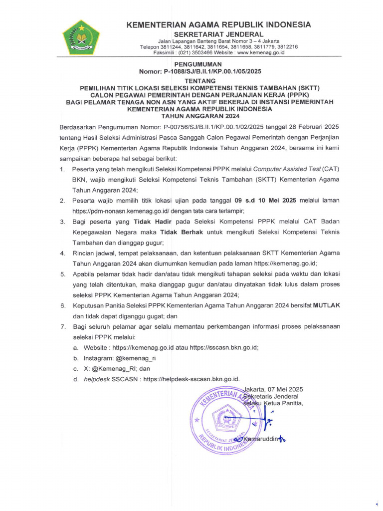 pengumuman-pemilihan-tilok-seleksi-kompetensi-teknis-tambahan-pppk-tahap-ii-formasi-tahun ...