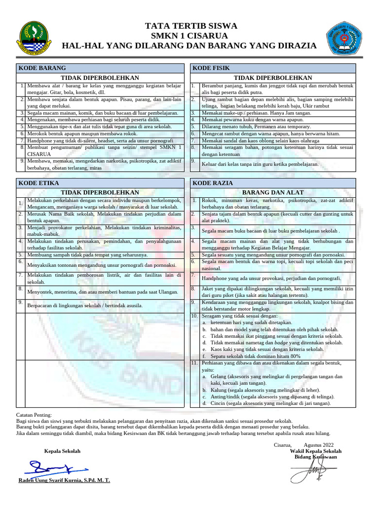 Tatib Pelarangan A3 Rev | PDF