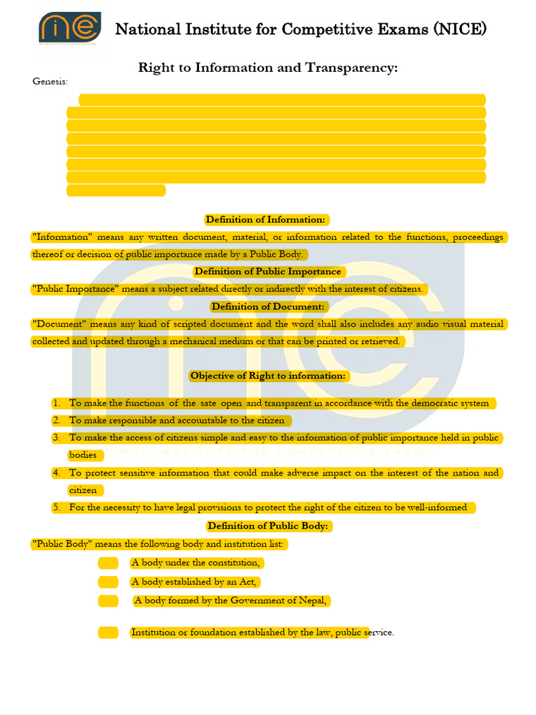 Right To Information and Transparency | PDF | Freedom Of Information ...