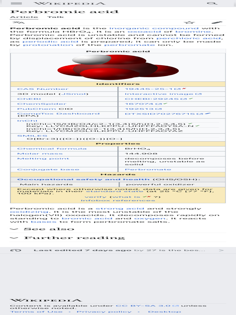 Perbromic Acid - Wikipedia | PDF